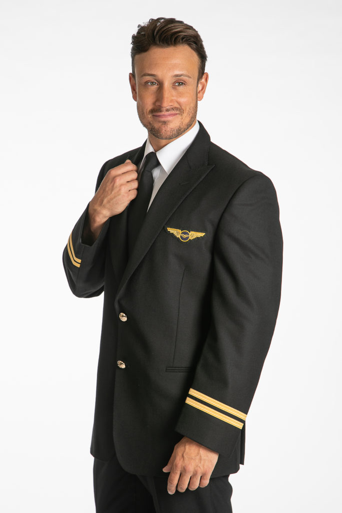 MENS SINGLE BREASTED PILOT JACKET BLACK/NAVY - Armstrong Aviation Clothing
