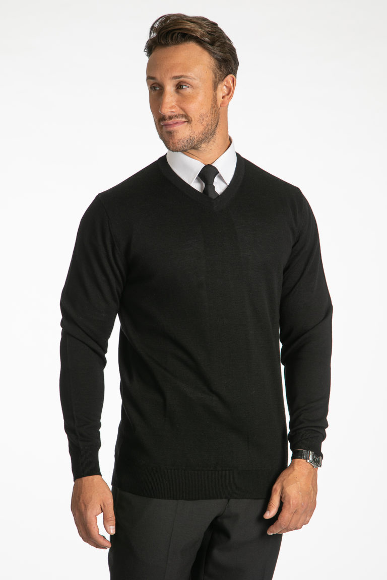 Merino Mixed Wool Black/Navy Pilot Uniform Pullover - Armstrong ...